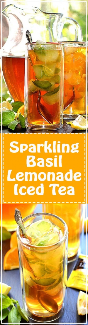 Sparkling Basil Lemonade Iced Tea - TheVegLife