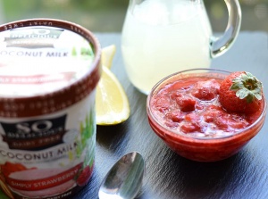 So Delicious Dairy Free Strawberry Lemonade Float - TheVegLife