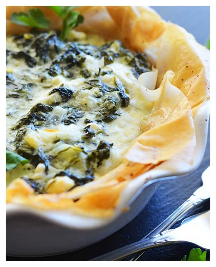 Vegan Creamed Spinach Phyllo Tart - TheVegLife