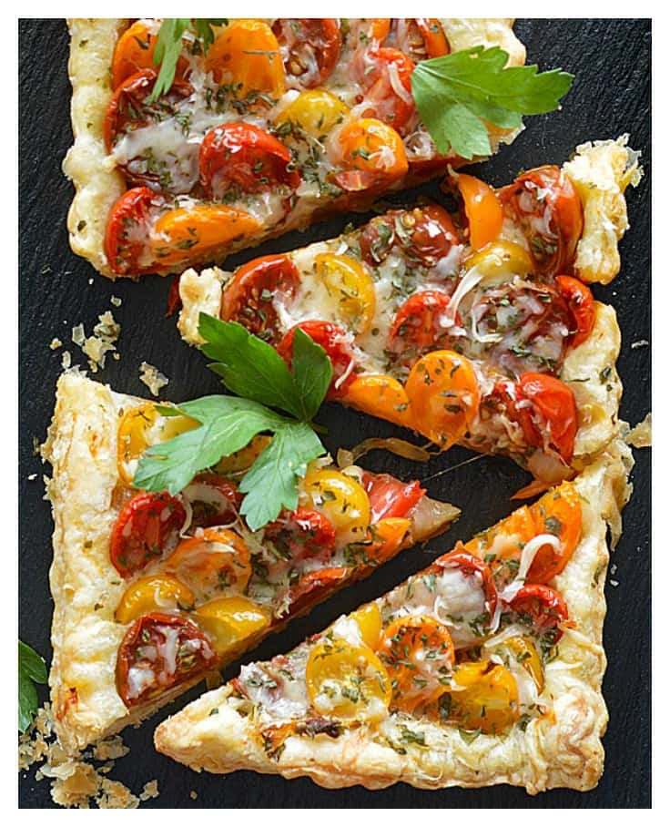 Vegan Tomato Caramelized Onion Puff Pastry Tart TheVegLife Vegan Tomato Caramelized Onion Puff Pastry Tart TheVegLife