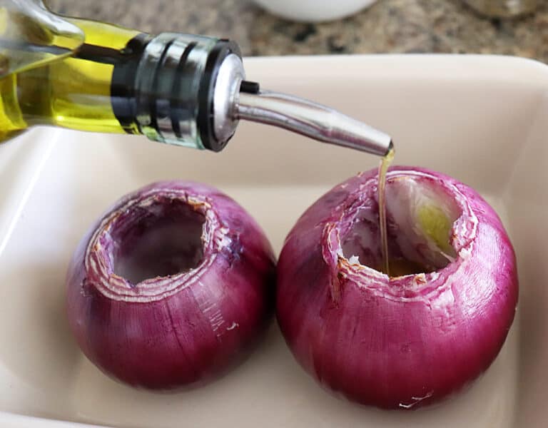 Emeril's Creamy Roasted Red Onions {vegan version} - TheVegLife