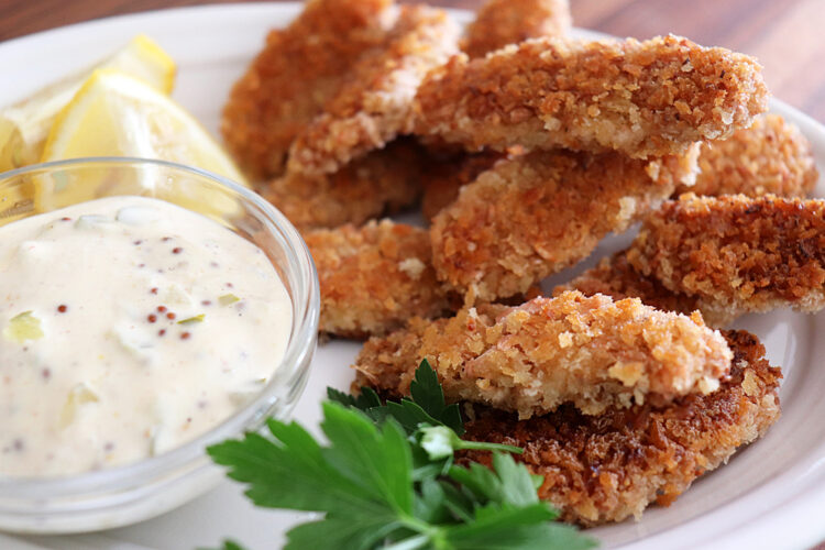 Vegan Jackfruit "Fish" Sticks with Tartar Sauce - TheVegLife